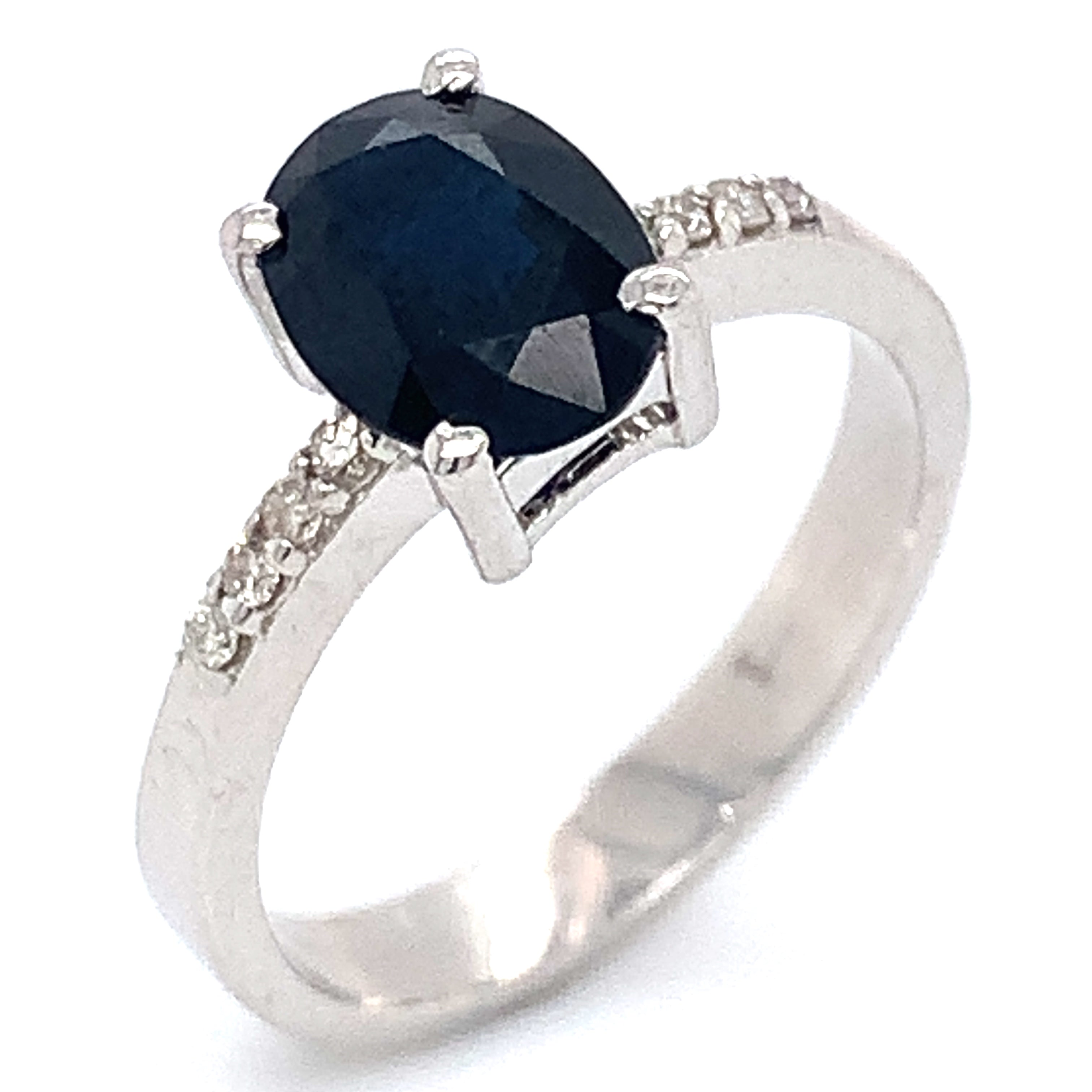 Anillo con zafiro en plata 925 – DGjoyeros